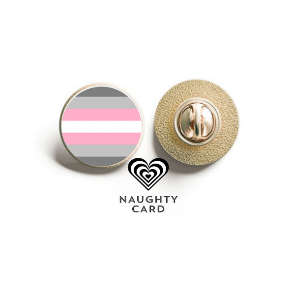 Demigirl Pride Pin Badge – Naughty Card